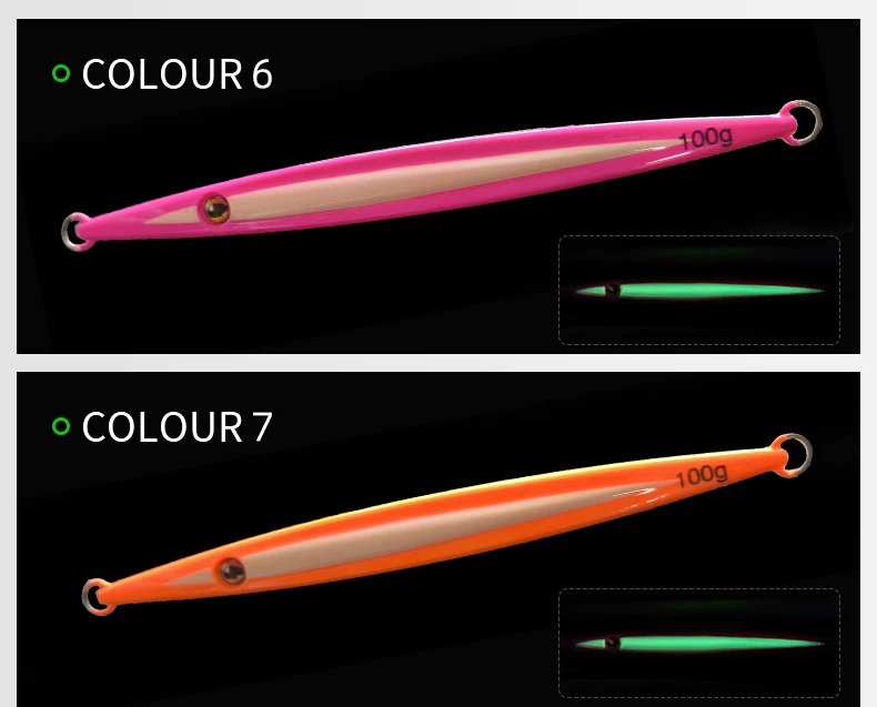 Oem 60g 100g Fast Speed Vertical Fishing Glow Saltwater Metal Pitching ...