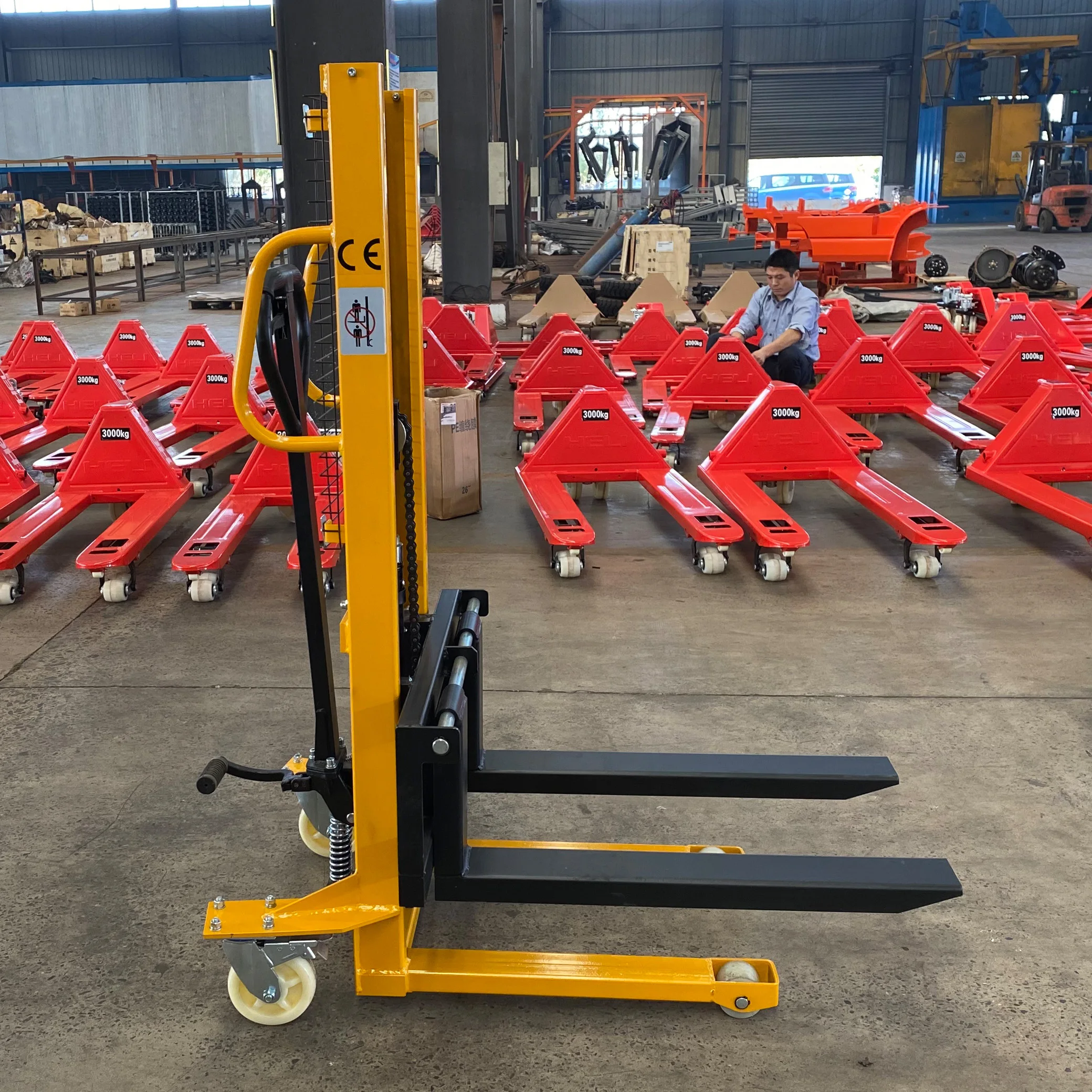 1.5ton Manual Stacker Hand Stacker Lift 1600mm 2000mm Lifting Height ...