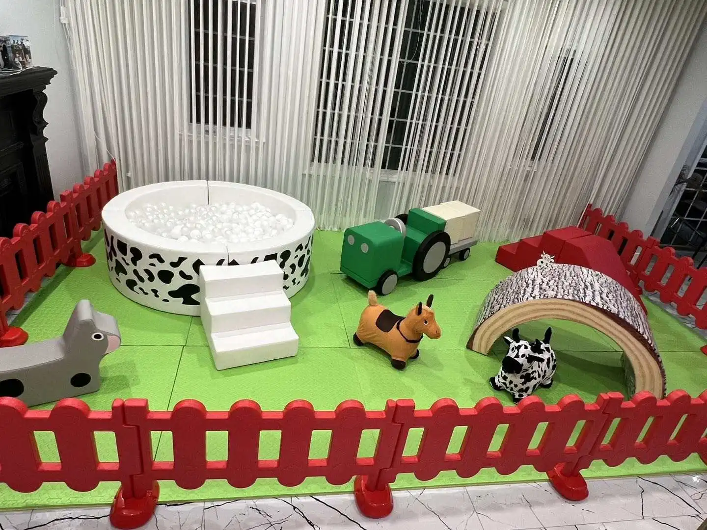 Indoor Playground Spinning Carousel White Soft Play Merry Go Round ...