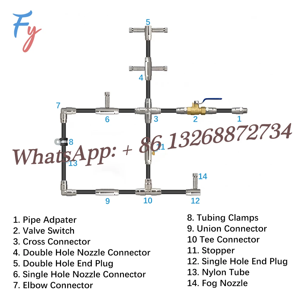 Multifunction Outdoor Cooling Misting System High Pressure Fog Misting ...