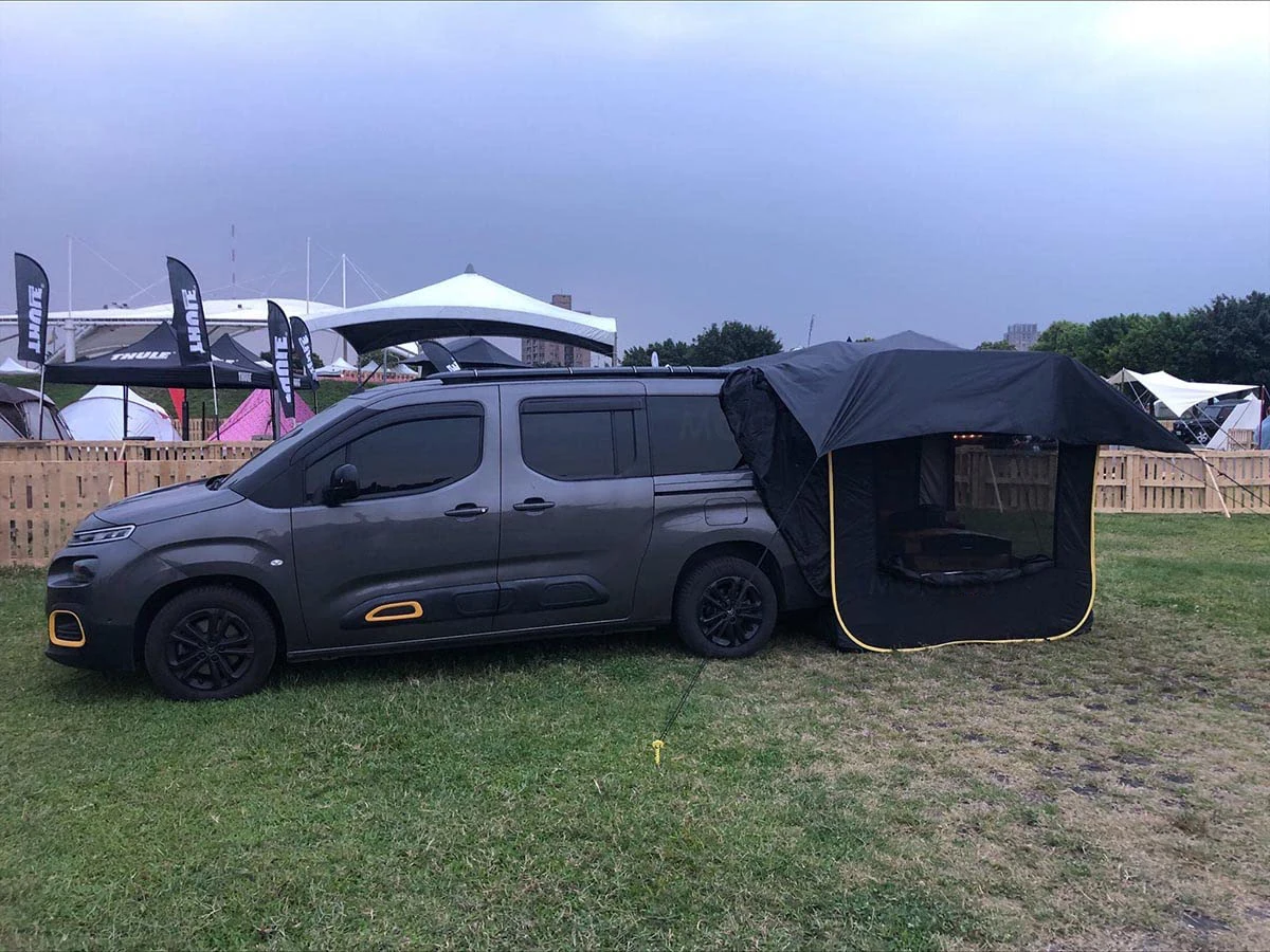 Black Water Proof Anti-Uv Cube Pop-up Cabin Car Rear Tent
