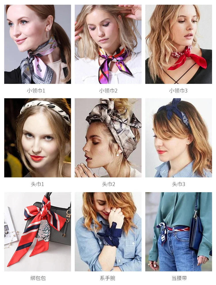 China Factory Foulard Custom Digital Printing Square Silk Scarves 100% ...