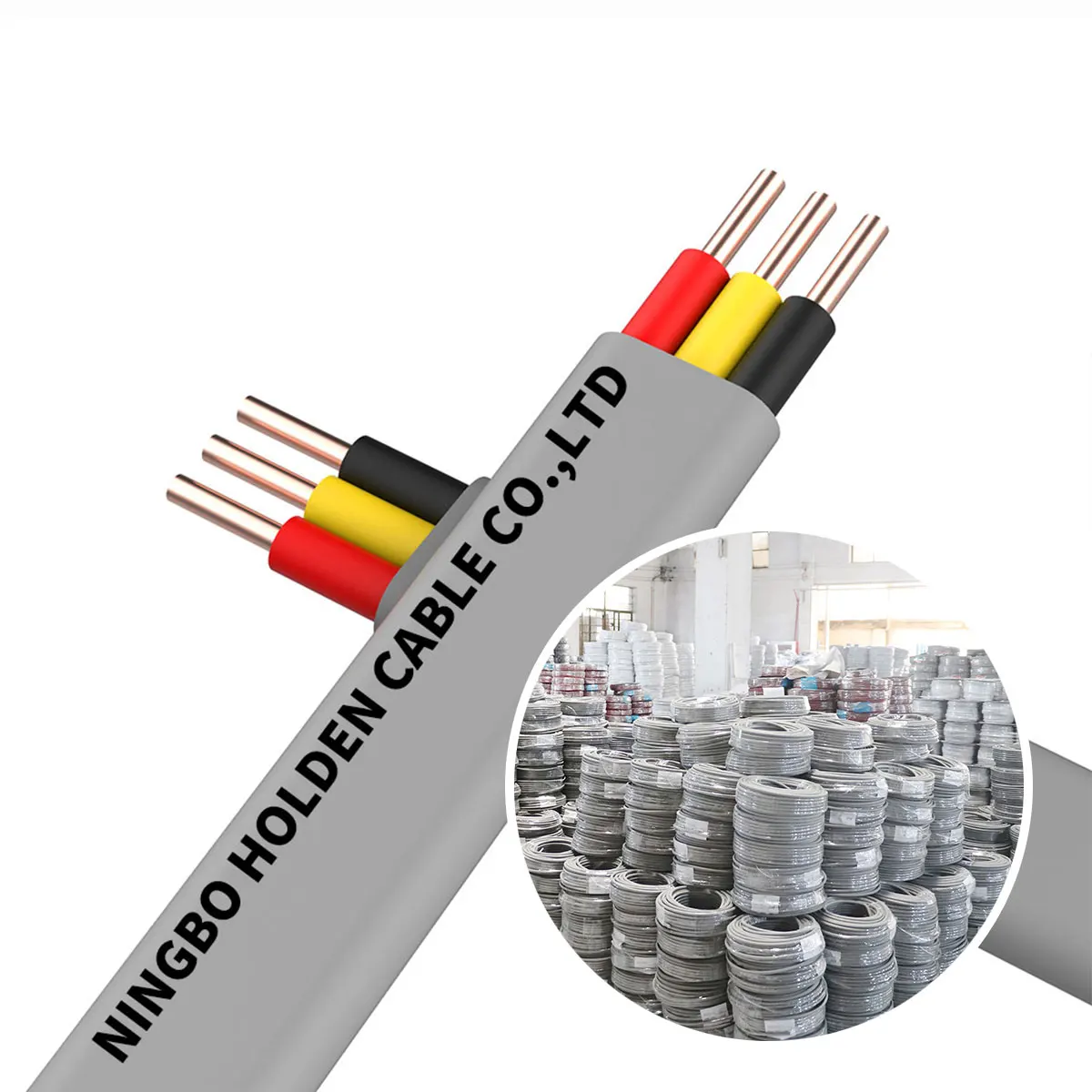 CCS CCA CU 2 Core 3 Core 1mm 1.5mm 2.5mm Flat Twin and Earth Wire Grey ...