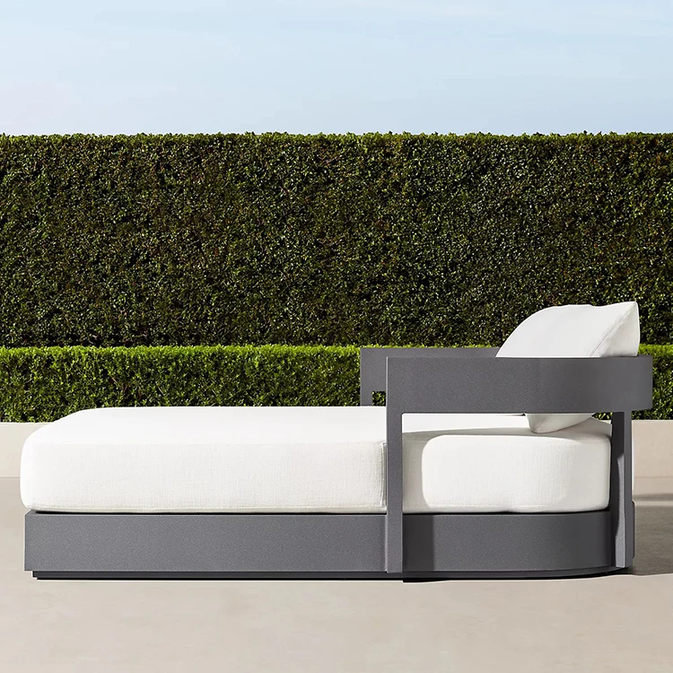 Modern Aluminium Swimming Pool Sun Bed - Double Daybed