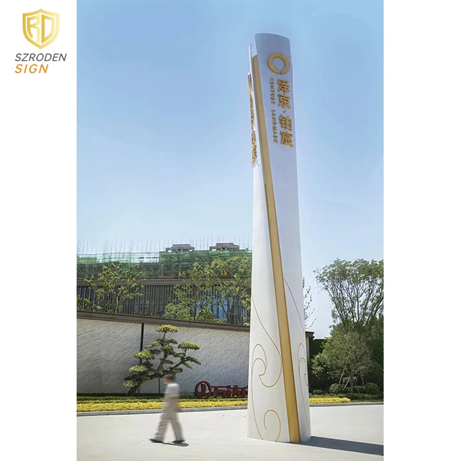 Custom Commercial Pylon Sign Outdoor Illuminated Wayfinding Pylon ...