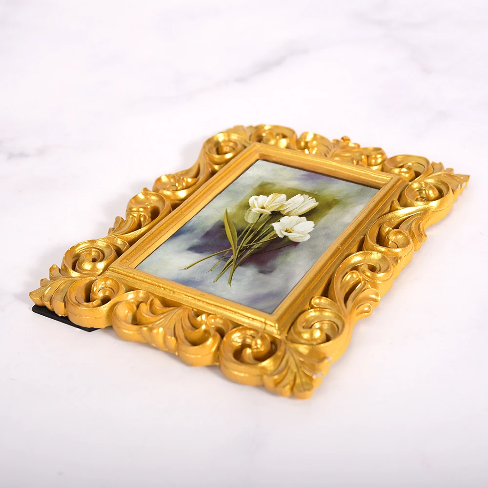 Wholesale 4x6 Inch Tabletop Display Metallic Baroque Vintage Gold Resin ...