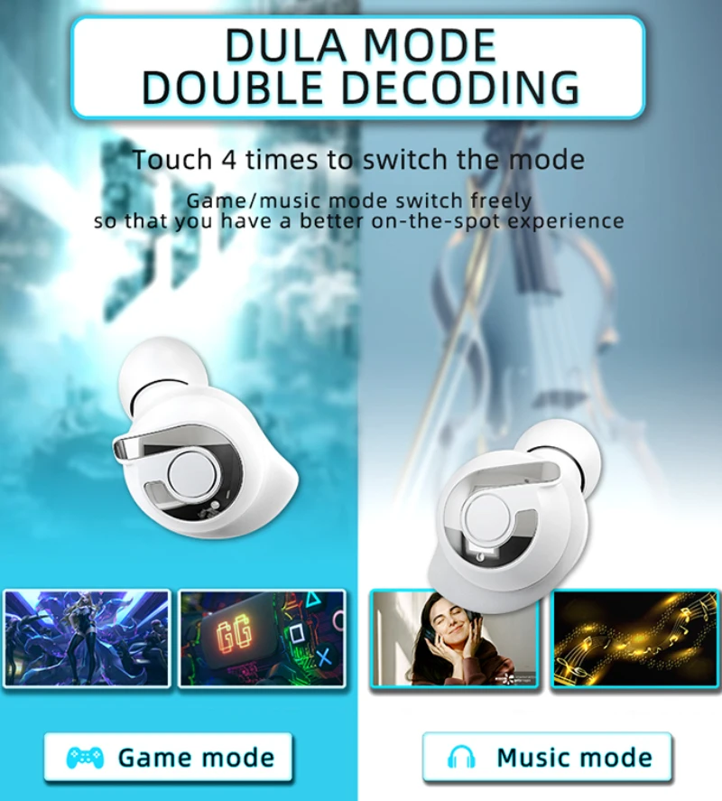 E89 Transparent Wireless TWS Headset - Digital Display