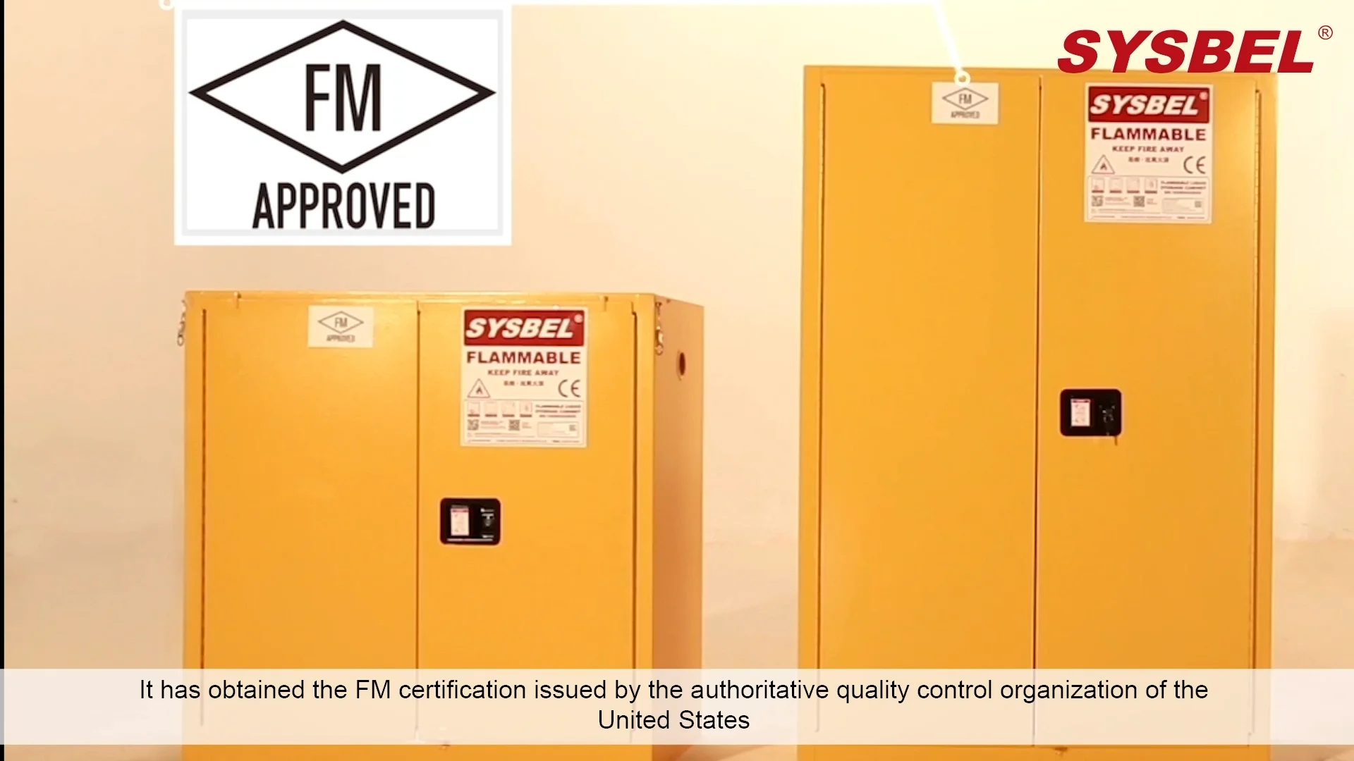 Sysbel Fm Ce Approved Osha Standard 45 Gal Yellow 2 Door Flammable ...