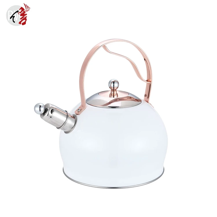 2.5 Quart Rose Gold Handle Tea Kettles Stovetop Whistling Teapot ...