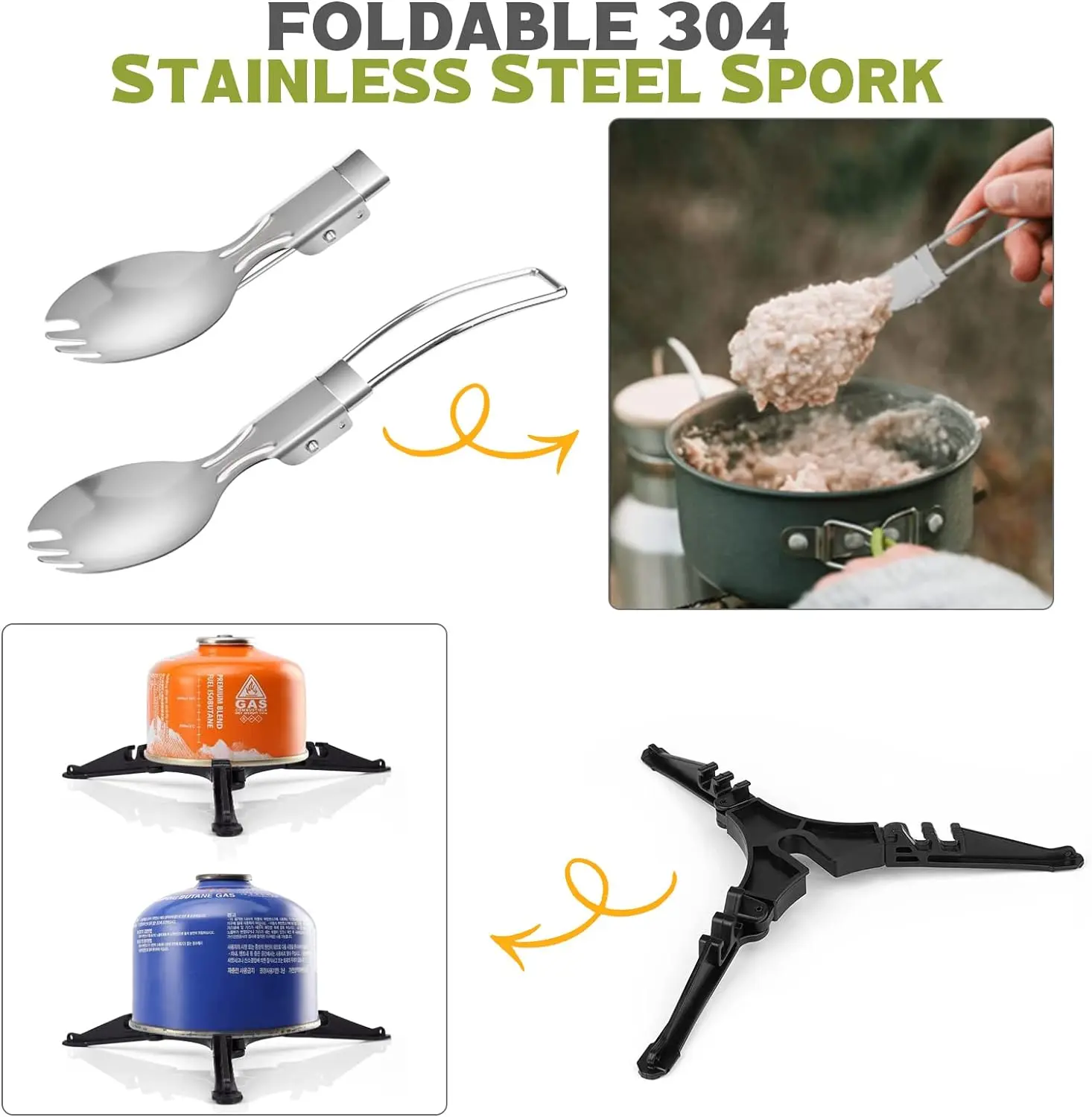 KingGear Outdoor Lightweight Camp Stove Aluminum Cooking Utensils ...