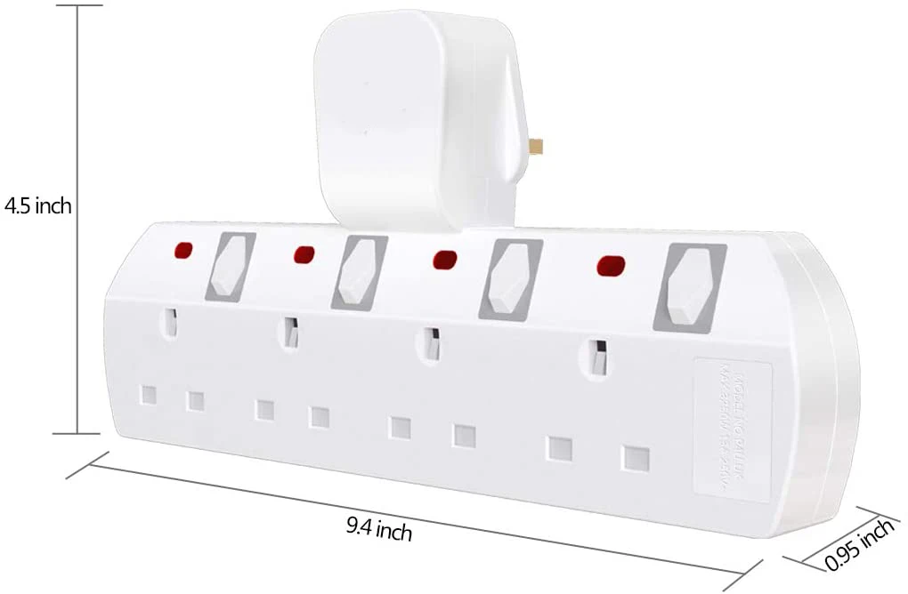 2 Way Double Plug Adaptor/multi Plugs Extension Sockets Adapter/uk 3 ...