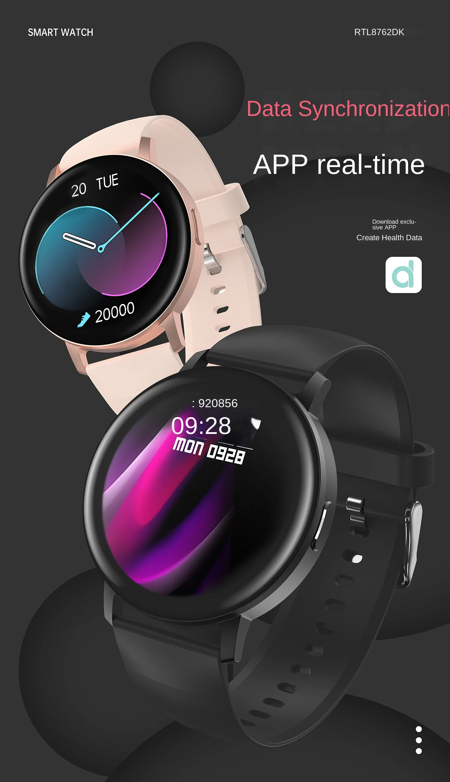 H32 1.28inch Hd Full Touch Women Smart Watch Ip67 Waterproof Reloj ...