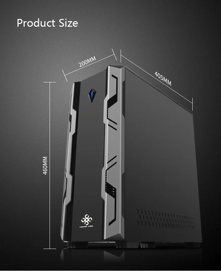 Computer Cases & Towers ATX Case Tempered Glass Side Plate Computer ...