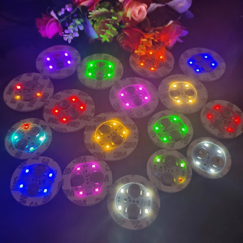 Rgb Colorful Bottle Lights Sticker Coaster Discs Led Bottle Luminous ...
