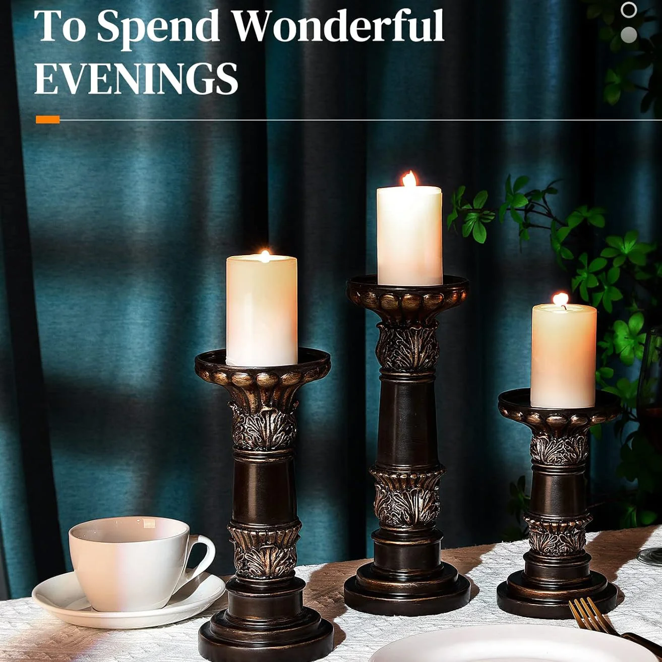 Custom Candle Holder Candlestick Black Vintage Tealight Candle Holder ...