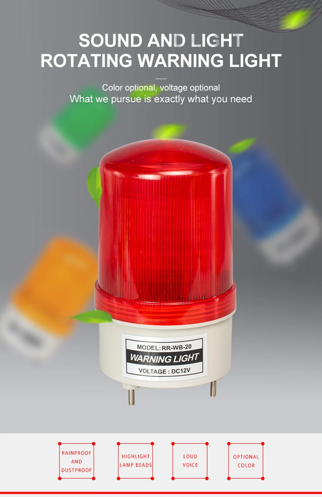 Abilkeen Led Solar Guardrail Warning Light Night Anti-collision And ...