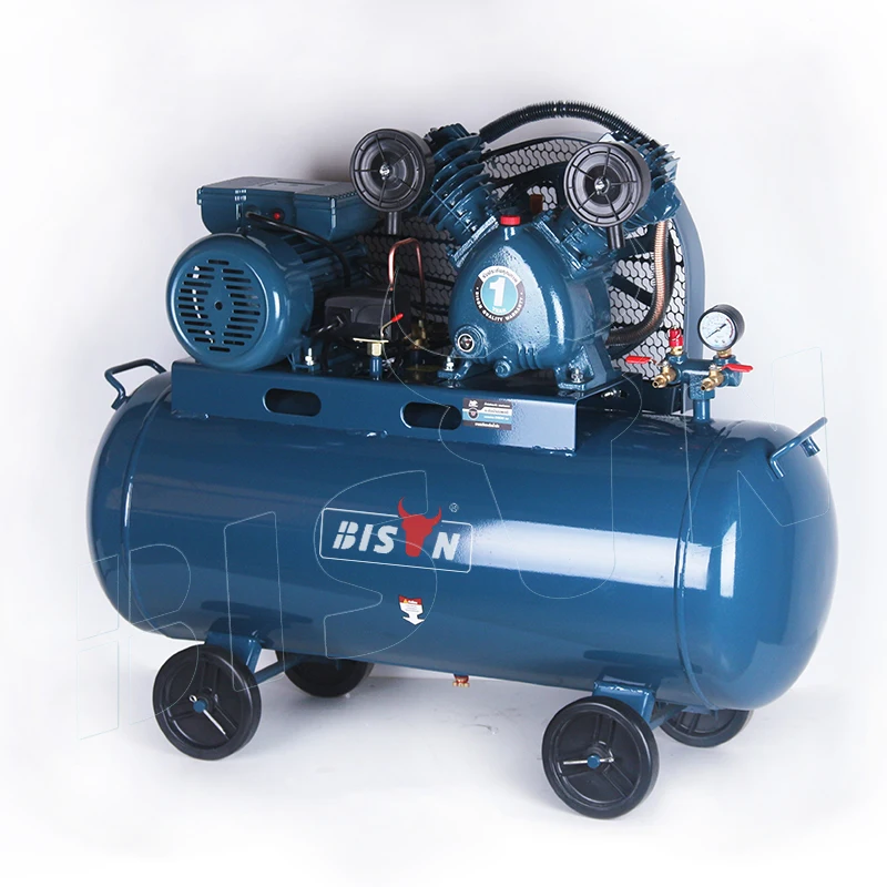 Bison Belt Drive Air Compressor 100L 3Hp 220V 230V 8 Bar Ac Belt Driven Air Compressor Machine ...