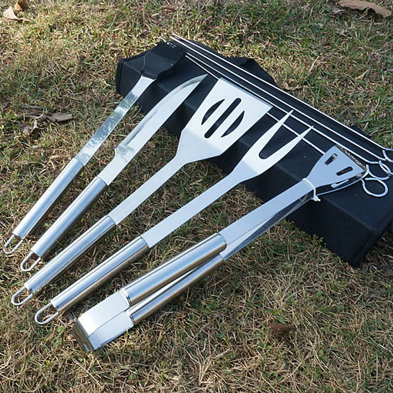 9 Piece Stainless Steel Barbeque Accessories BBQ Set Barbecue BBQ Tools ...