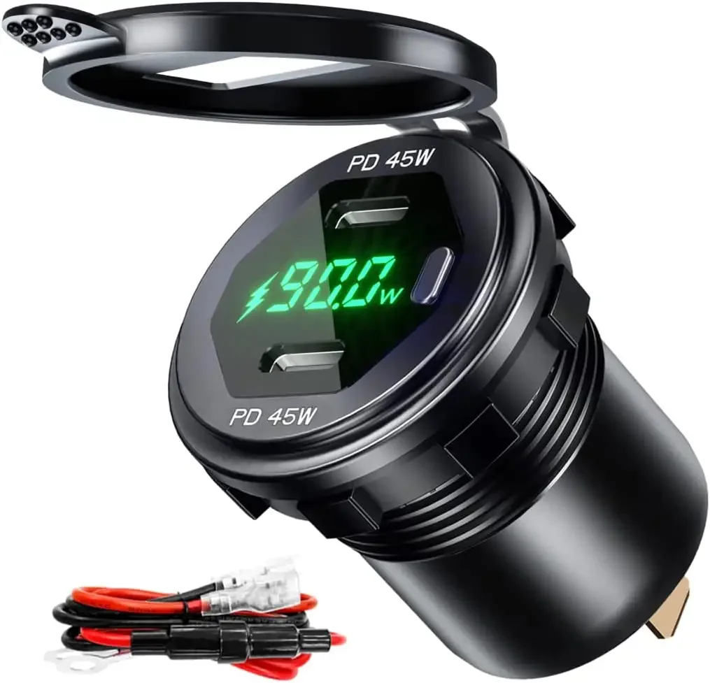 Dual PD 45W USB C Charger Socket Fast Charge Dual PD USB C Port ...