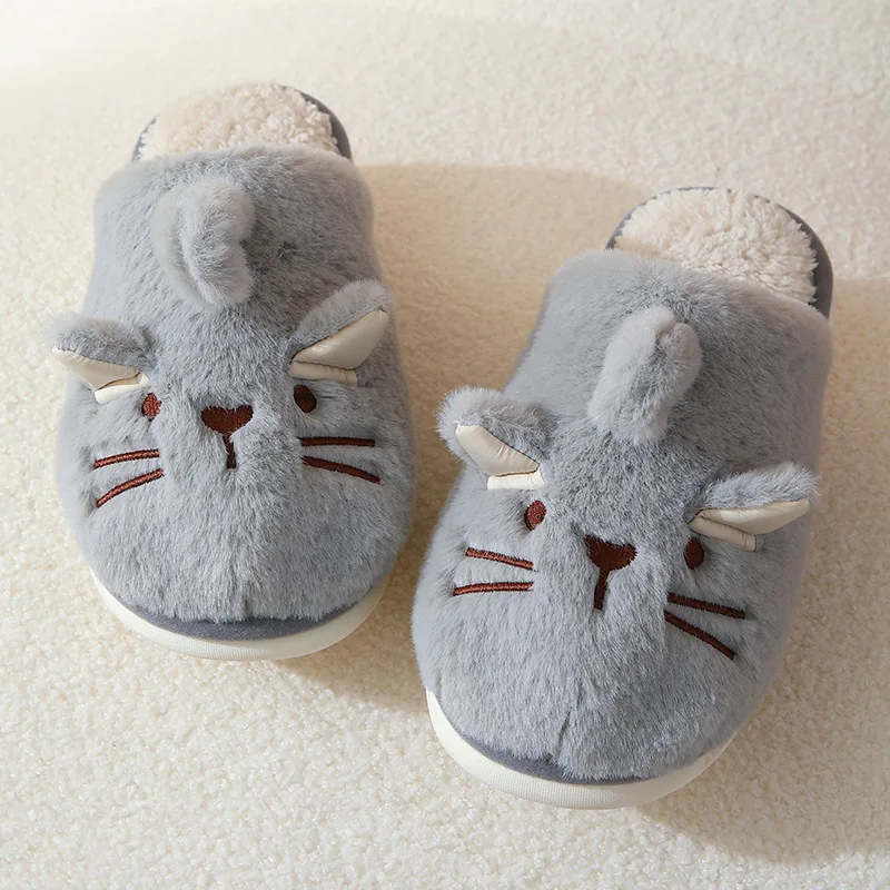 Cute Cartoon Chinchillas Rabbit Plush Slippers - Warm & Comfy