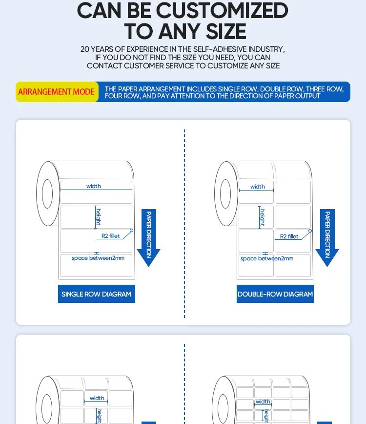 Custom Sizes Durable Waterproof Oilproof Thermal Labels for Supermarket ...
