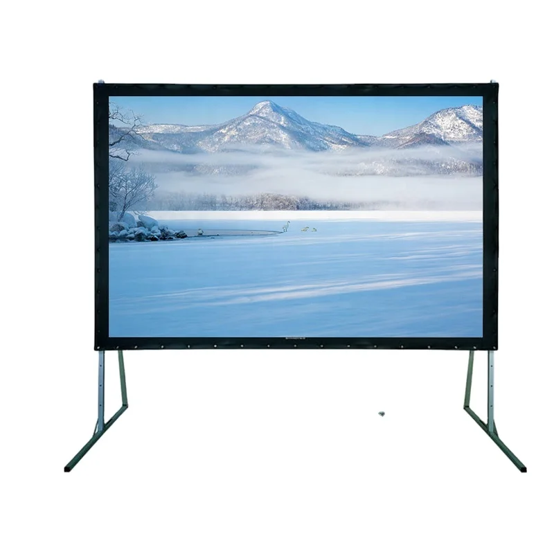 120 Inch Projector Screen Fast Fold Gray Front & Rear Projection ...