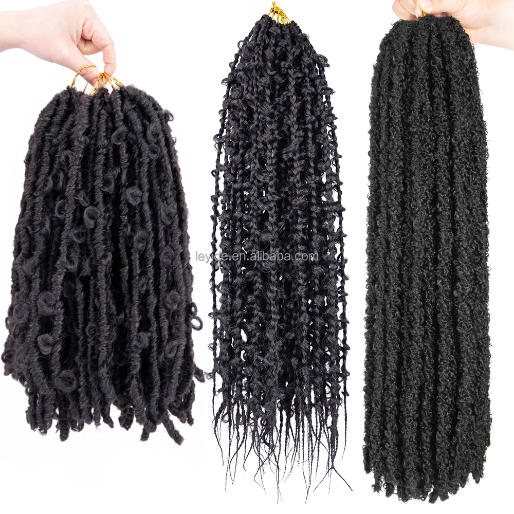 AliLeader 36" Distressed Faux Locs Long Butterfly Locs Crochet Braids ...