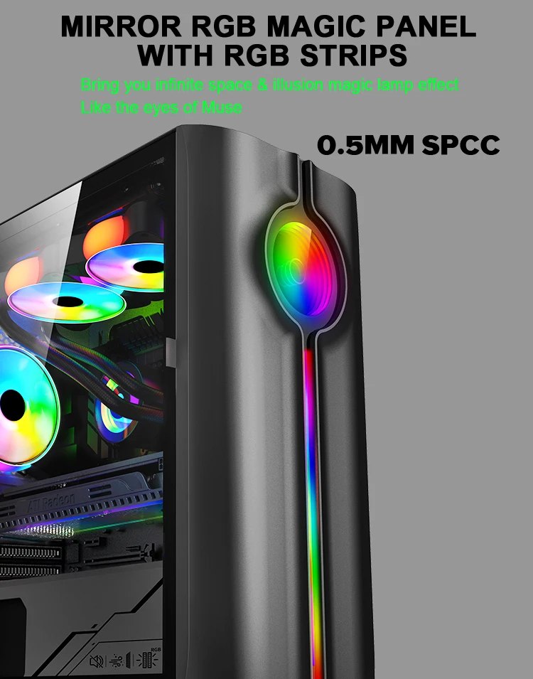 Atx Carbon Fiber Front Panel Gabinete Gamer Cooler Master Deluxe Rgb ...