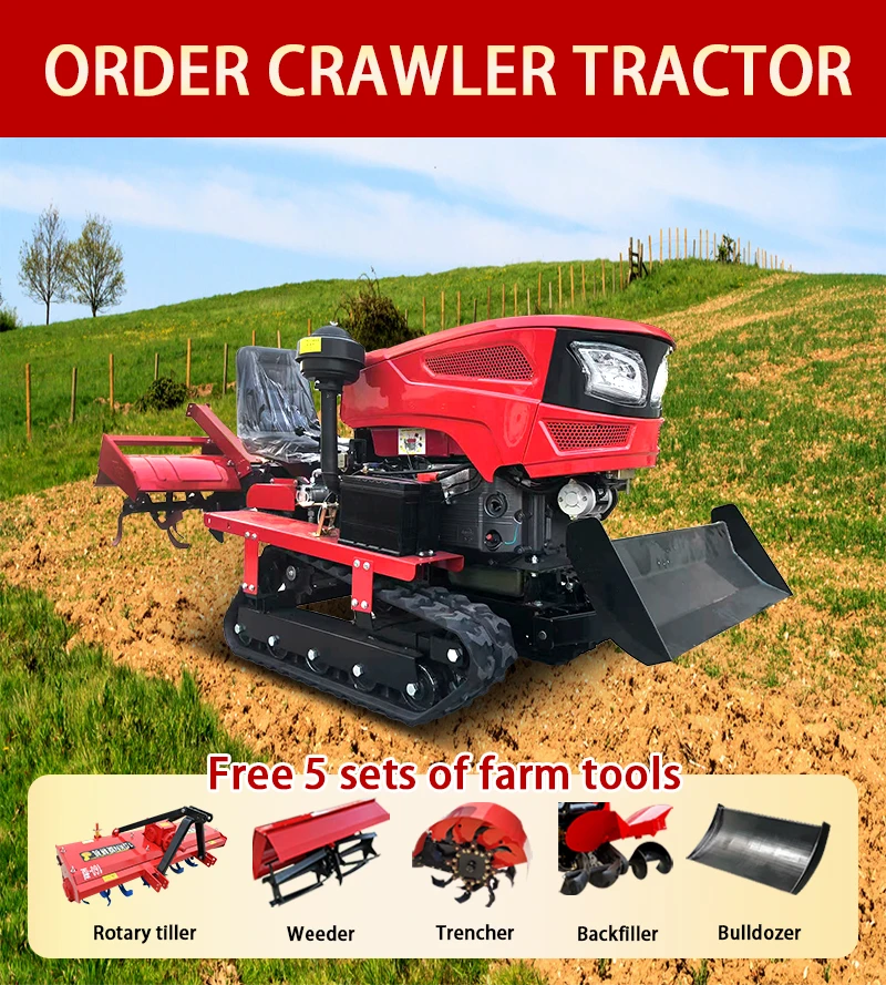 Changchai 25HP Diesel Crawler Rotary Tiller Farm Garden Weeder with ...