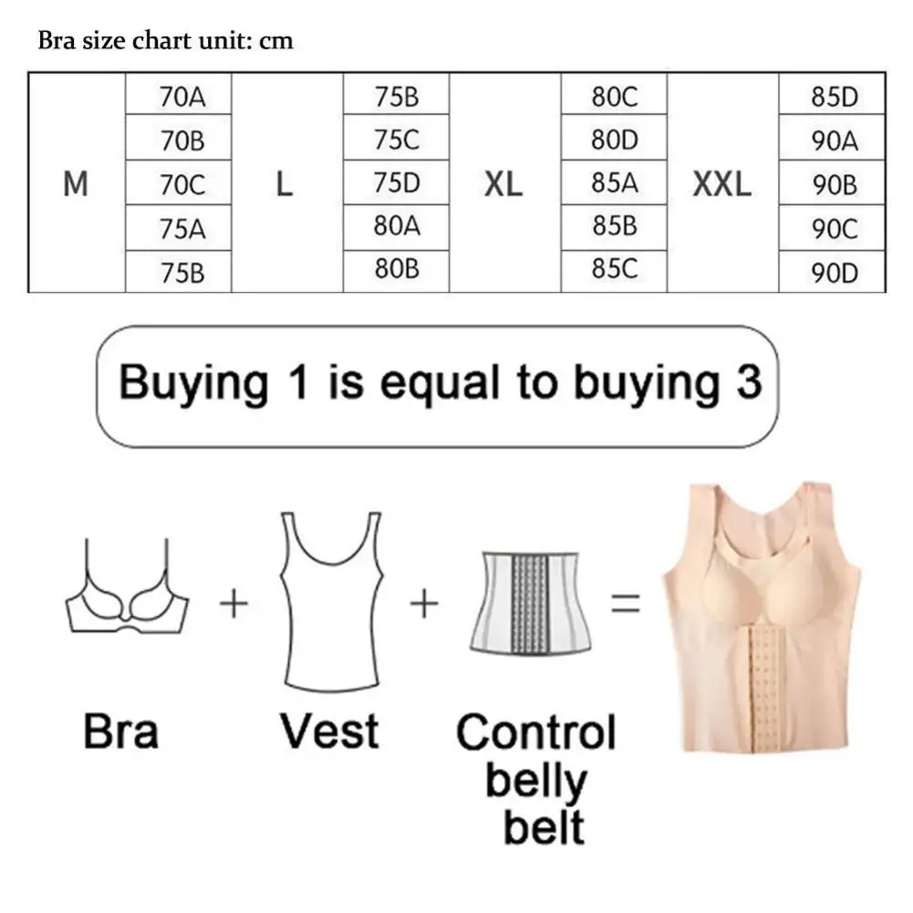 Women Redutive Girdle Posture Corrector Bra Seamless Underwear Sheath ...