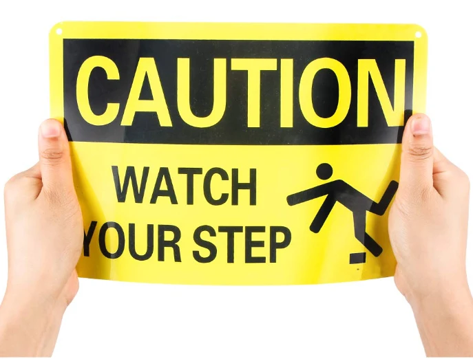 Custom Watch Your Step Caution Sign,,Warning Signs For Indoor And ...