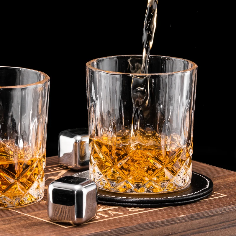 Whiskey Glass Gift Box Set Granite Chilling Whisky Rocks Bourbon ...