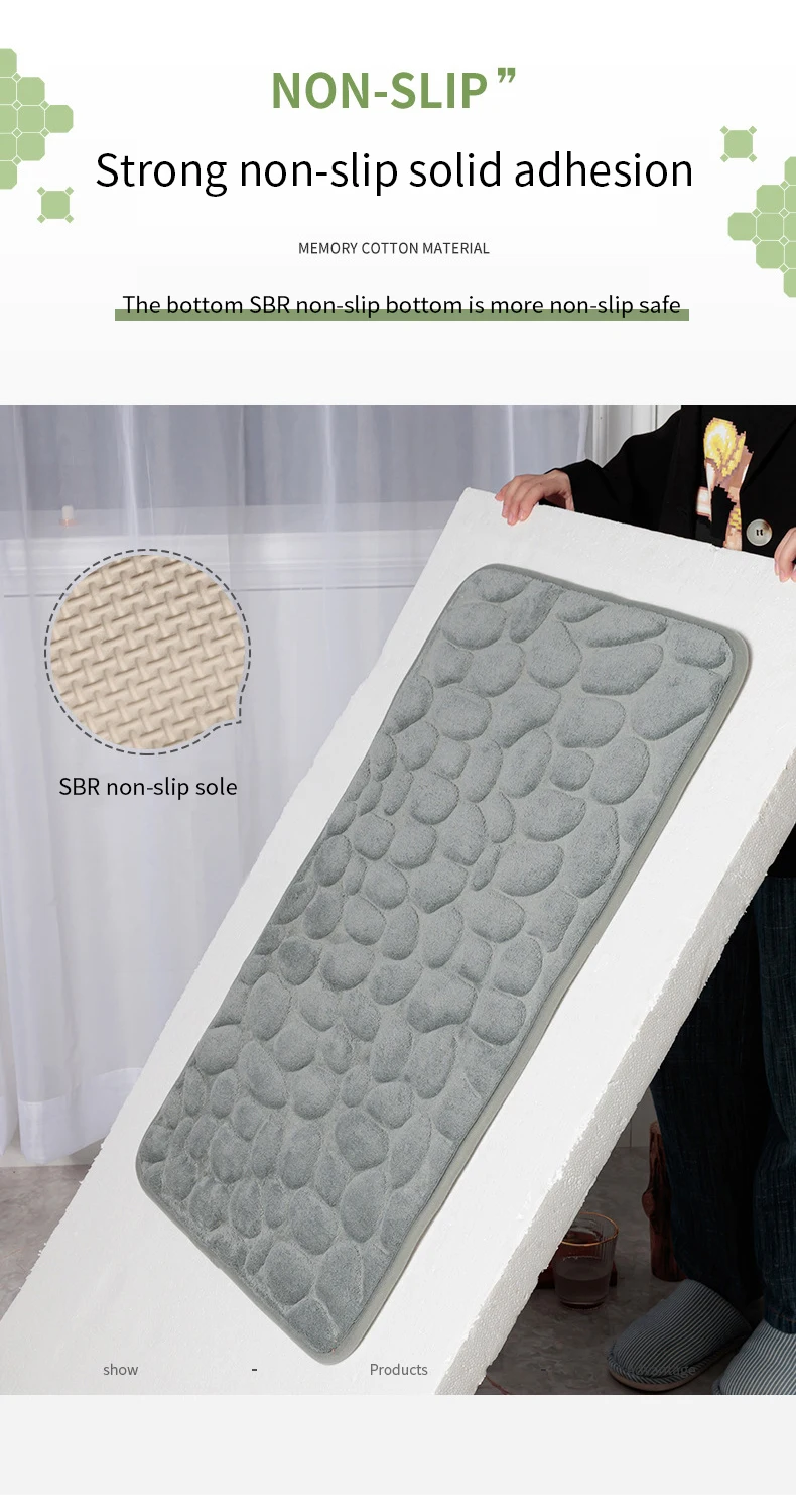 Custom Memory Foam Bath Mat For Bathroom Non Slip Bath Rug Soft And ...