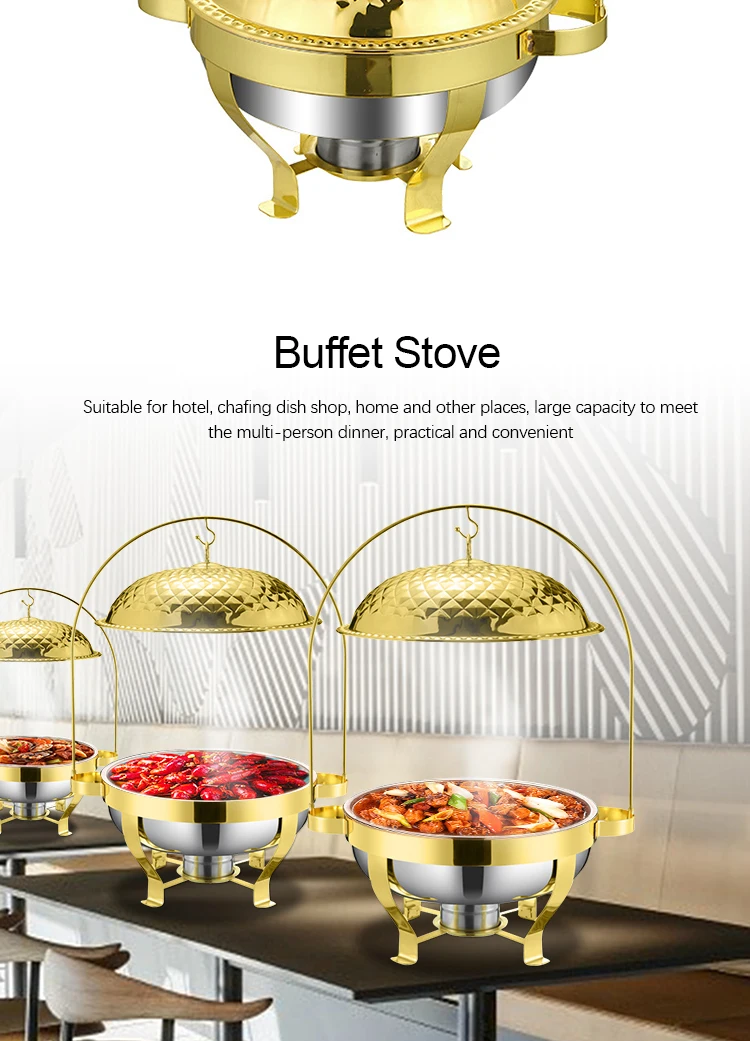 Full Size Banquet Serving Food Warmer Stainless Steel 4 Pcs Deluxe ...