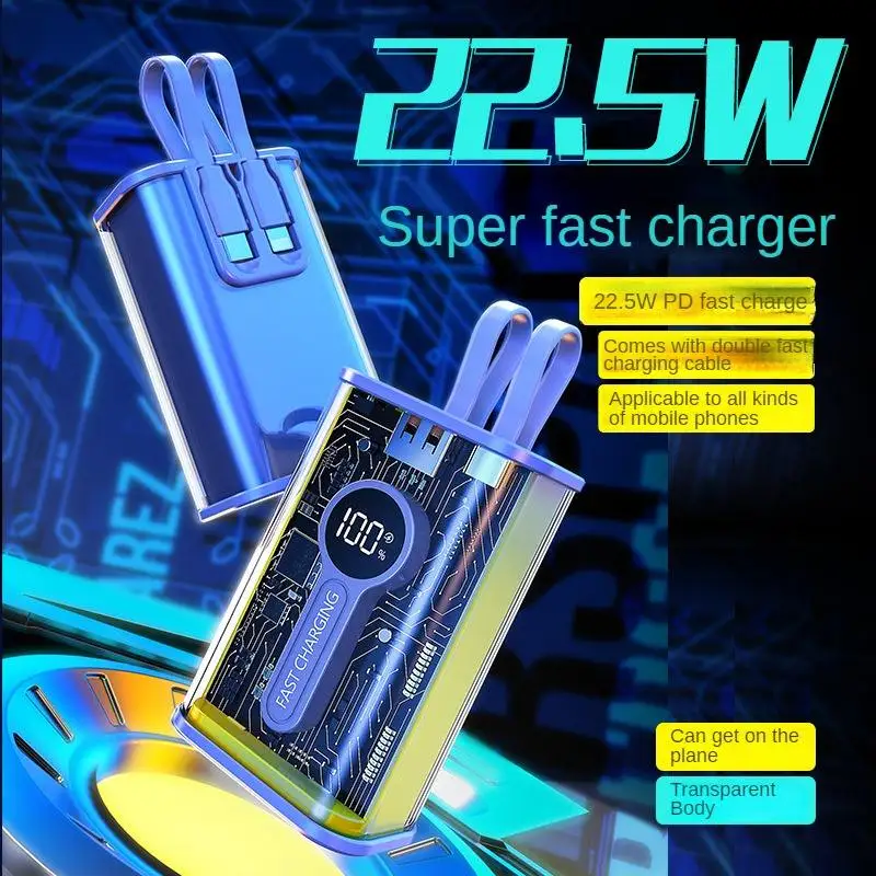 New Design 10000mah Transparent Portable Cell Phone Power Bank Punk ...