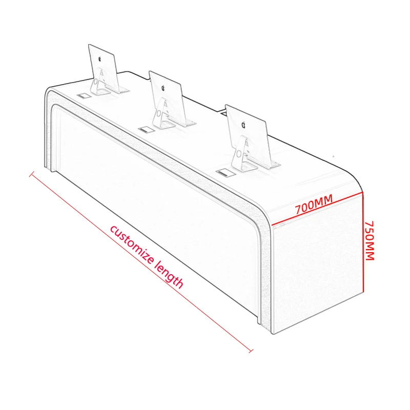 Led Light Office Reception Desk Computer Console Desk Conference Worktable Company Welcome Table ...