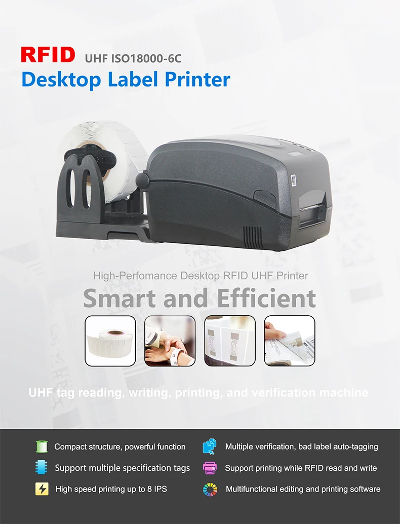 uhf rfid sticker printer Desktop rfid tag printer portable thermal ...