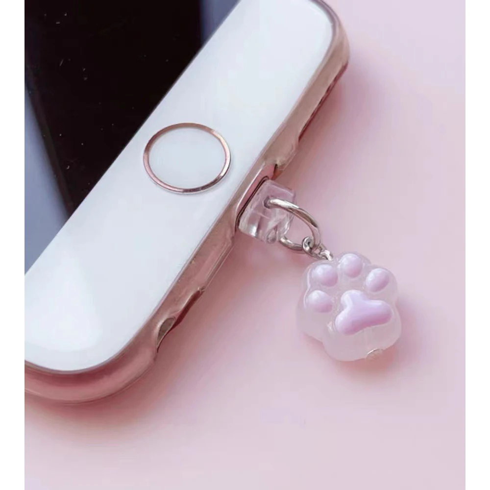 Cat Claws Phone Dust Plug Charm Kawai Anti Dust Cap Pendant Charge Port ...