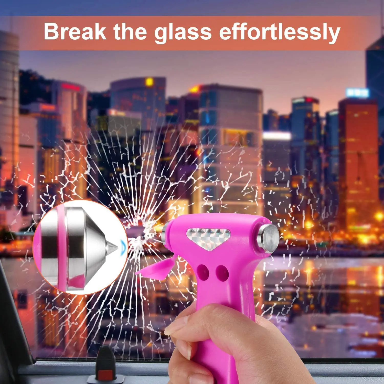 Wholesale Pink Emergency Safety Hammer Glass Breaker Car Window Breaker ...