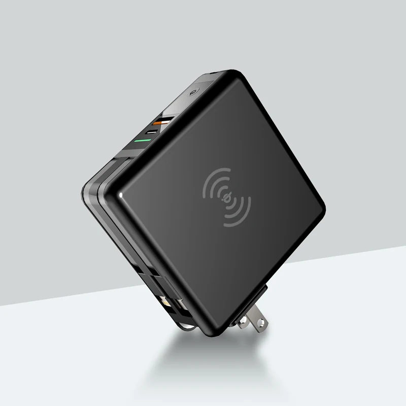 Portable 3 In 1 Wireless Charger Power Bank 10000mah Travel Adapter Pd ...