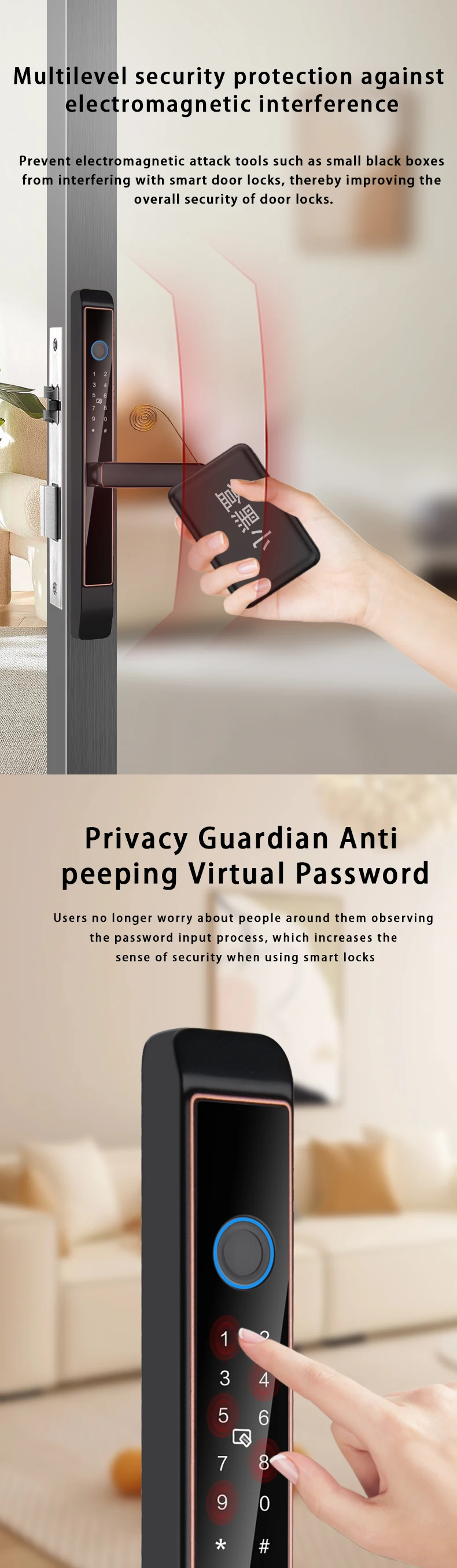 Glomarket Outdoor Aluminum Sliding Door Lock Digital Tuya Smart Lock ...