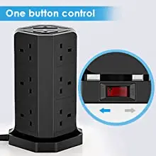 Office Table Power Extension Board with 9 AC Outlets, 4 USB-A & 1 USB-C ...
