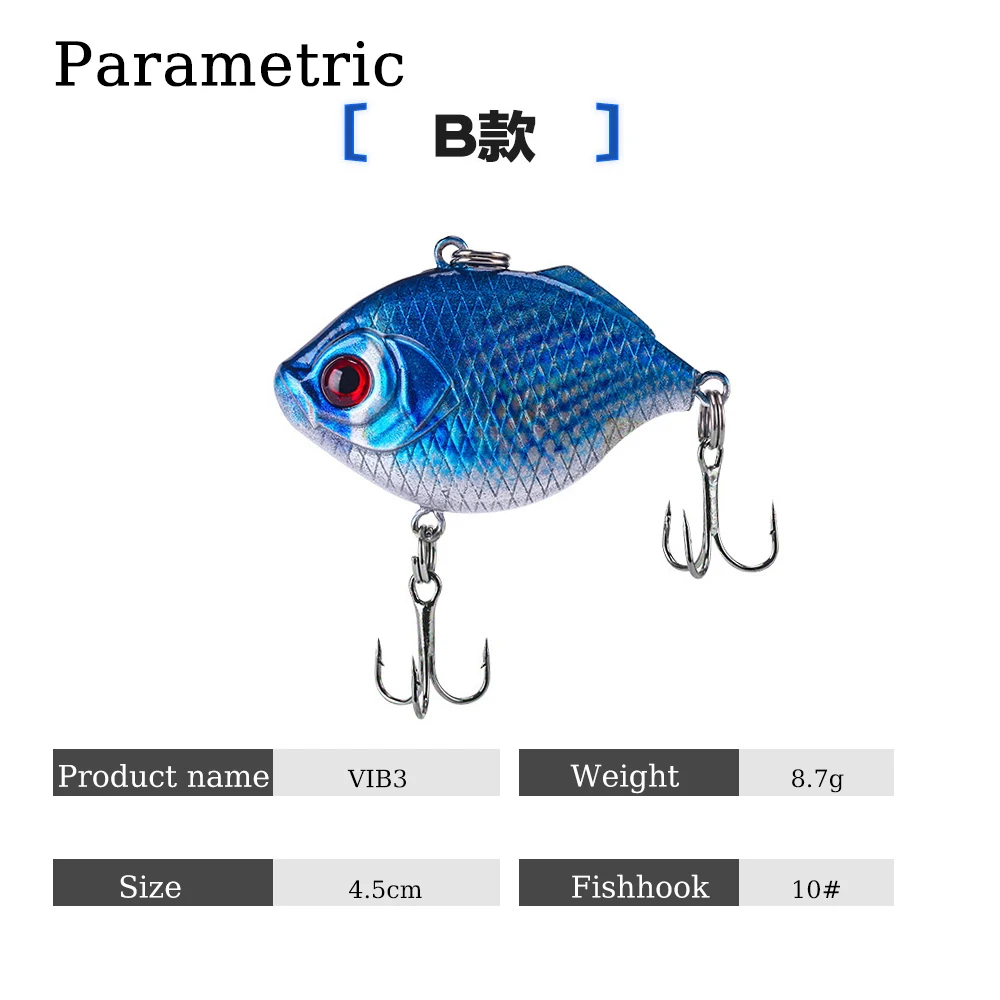 8.7g 4.5cm 3d Print Lures Fishing Bait Vib Type Artificial Bait Hart Vibe Bait Vib Fishing Lure ...