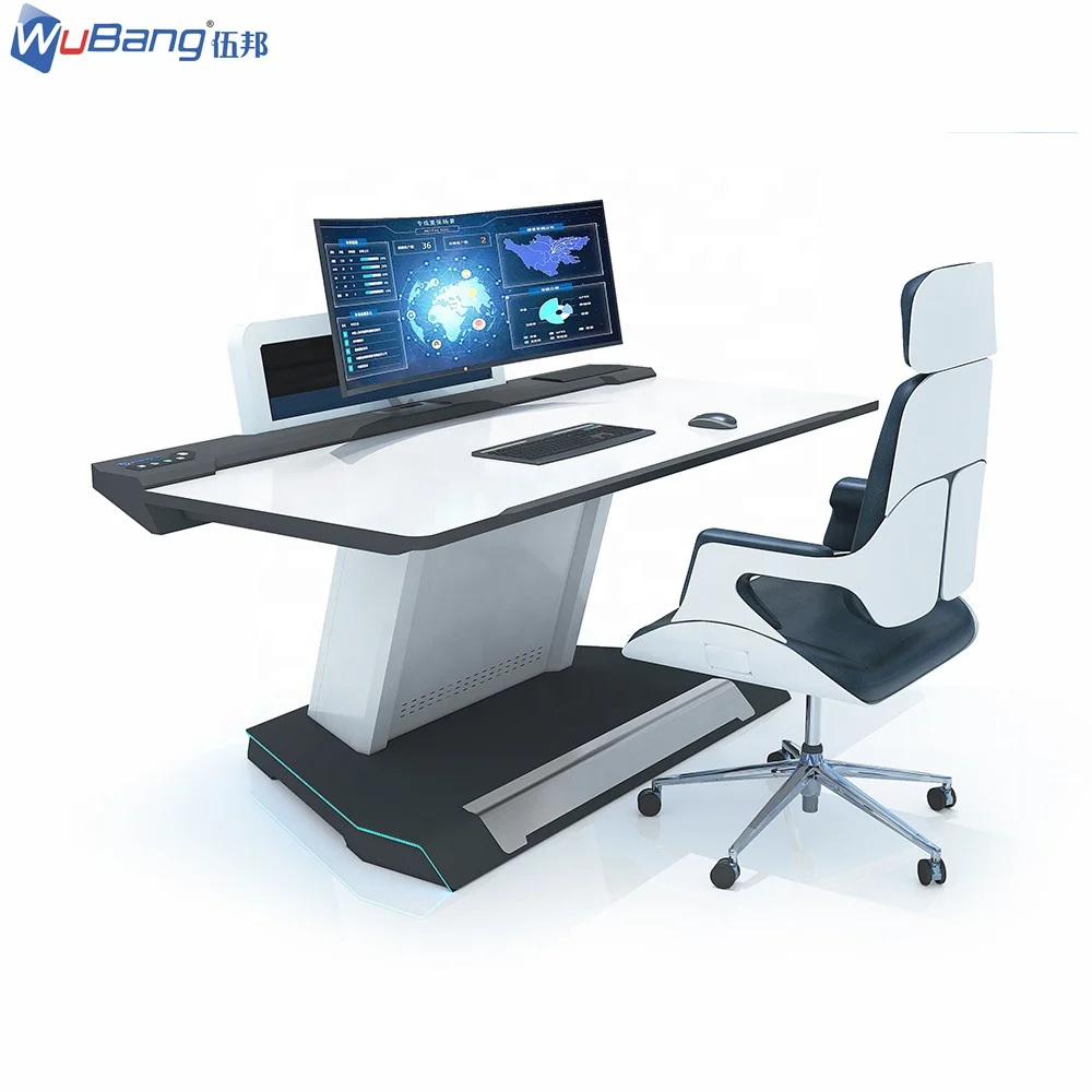 Modern Style Unit Dual Workstation Monitoring Room Console Control Room ...