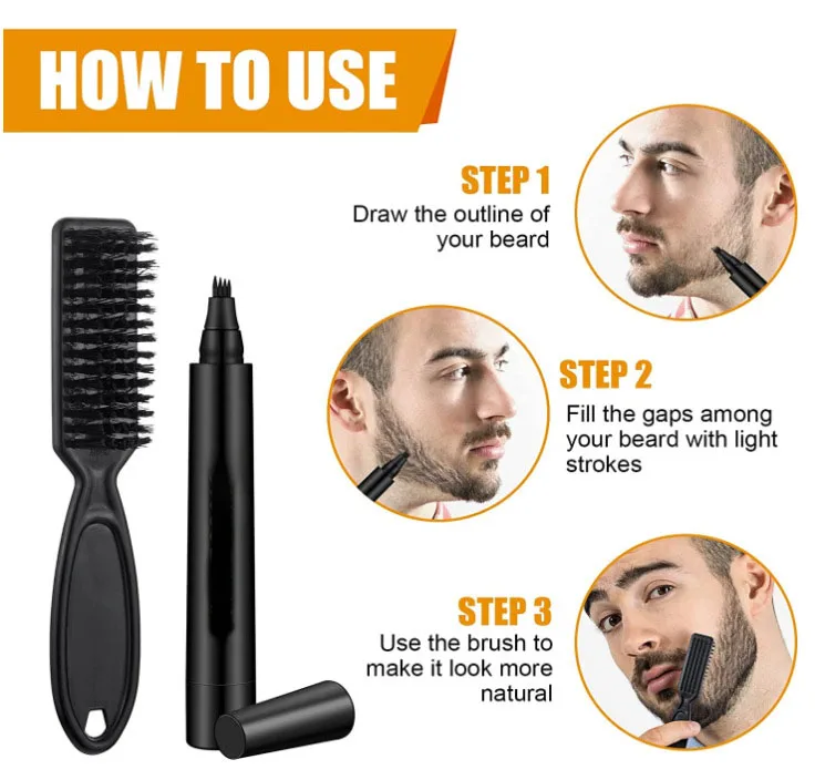 Hot Sale Beard Pen Filler Beard Filler Pen Kit Facial Hair Repair Beard ...