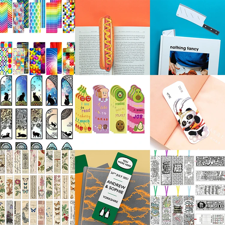 Zeecan Printed Custom Vintage Feather Paper Bookmark Paper Dividers ...