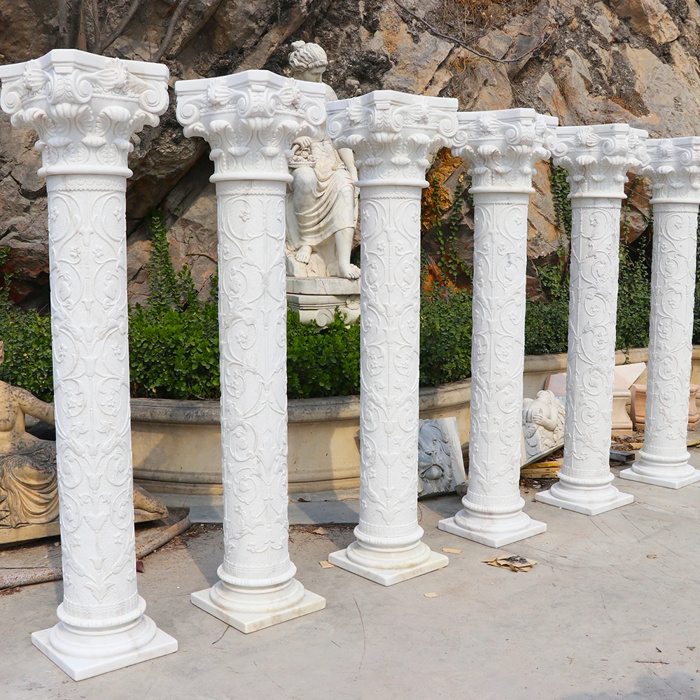 Roman Design Decorative Natural Stone Marble Column Pillar