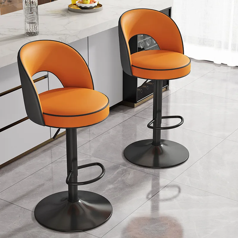 Pu Leather Bar Stools and Restaurant High Chairs for Kitchen Swivel Bar ...