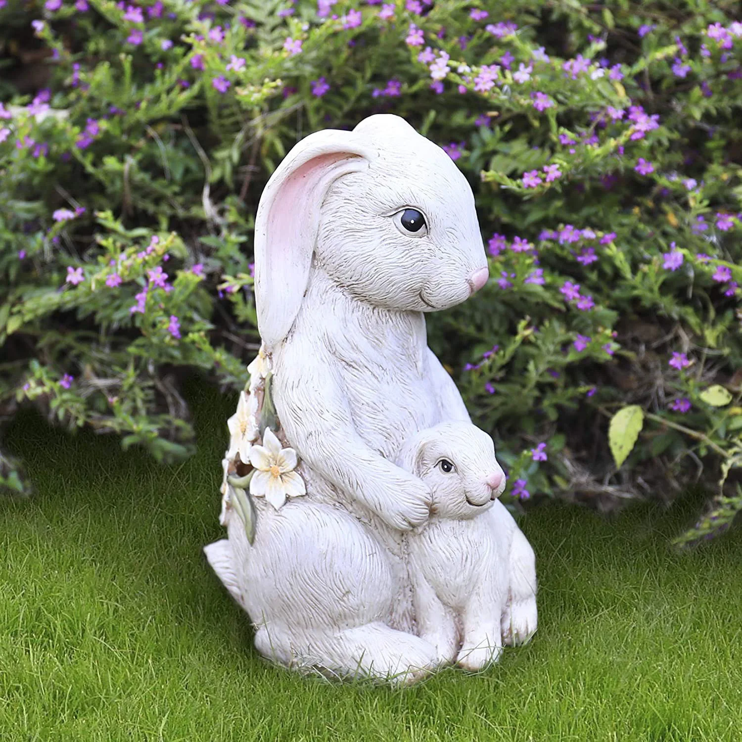 Solar Light Outdoor Garden Rabbit Statue Decoration, Waterproof Resin ...