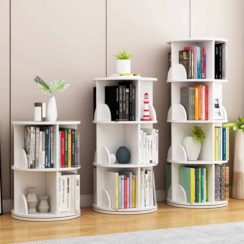 Creative Rotation 360 Bookcase Storage Rack Children's Storage Simple ...